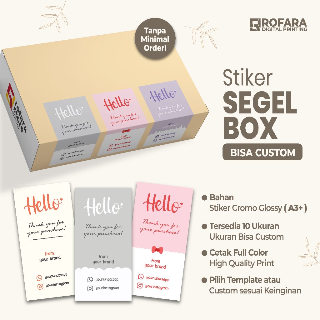 Jual Stiker Segel Box Packaging Custom | Bahan Cromo Glossy - PROMO ...