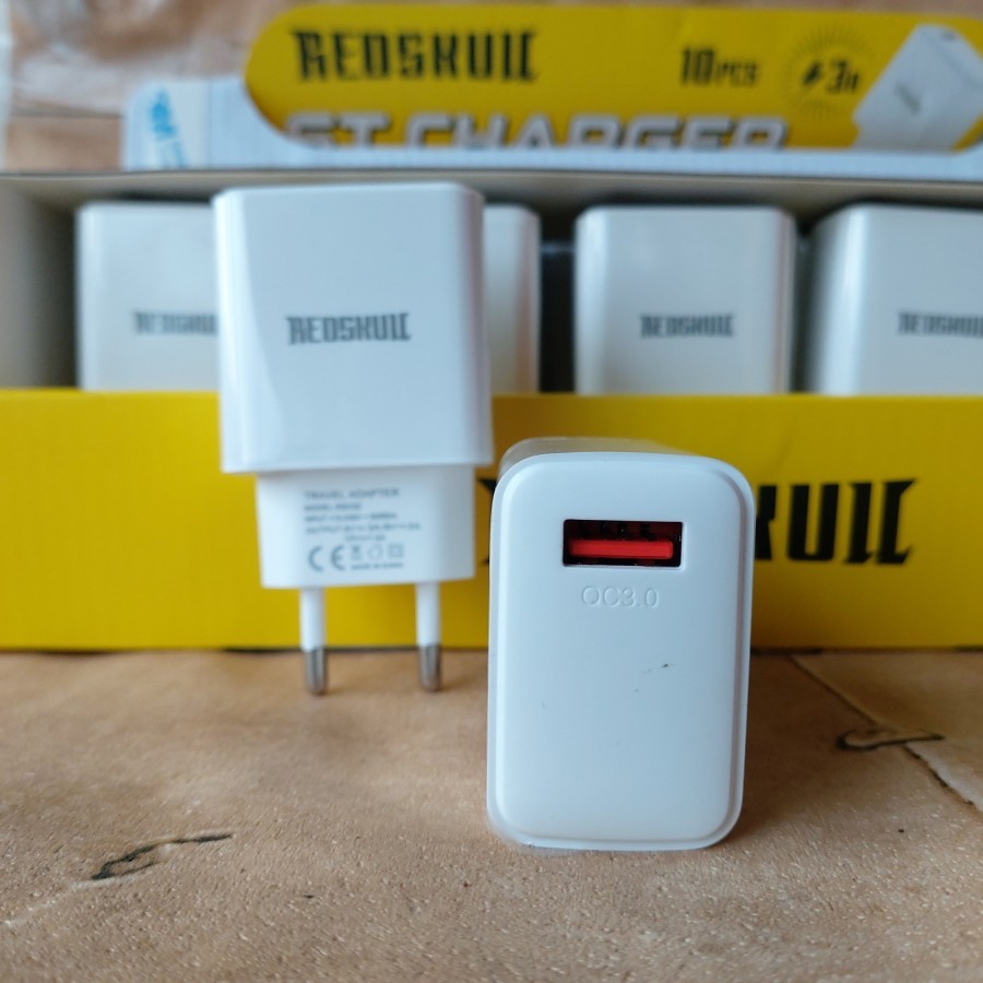 Jual REDSKULL RSC02 Travel Adapter 18W 3A Batok Charger Quick Charge - SATUAN | Shopee Indonesia