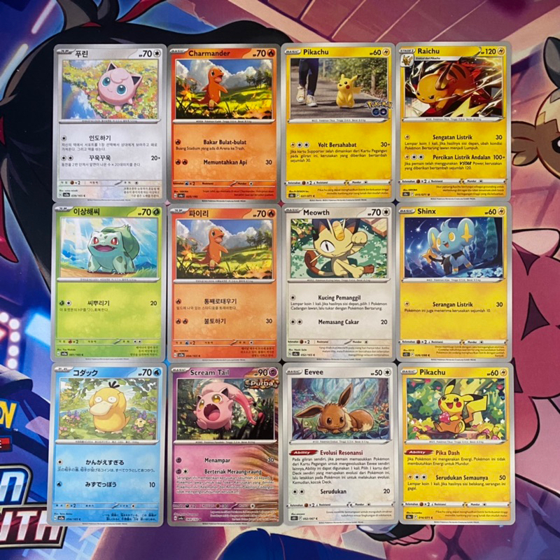 Jual KARTU POKEMON LUCU (ORI) Pikachu, Eevie, Charmander, Psyduck ...