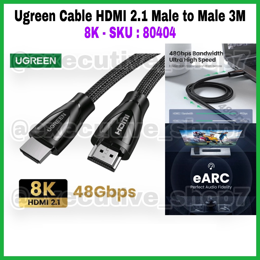Jual Ugreen Cable HDMI 2.1 Male to Male 3M - 8K - SKU 80404 - Garansi ...