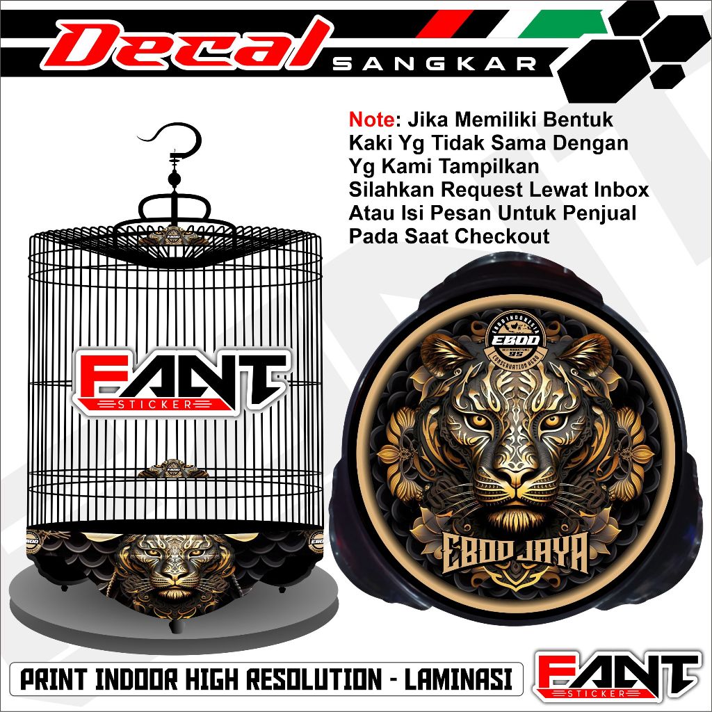 Jual Stiker Tebok Murai Motif Macan 3D Bisa Custom Tulisan | Shopee ...
