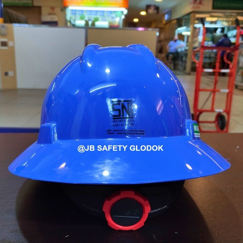 Jual HELM PROYEK SAFETY MSA SAFETY FULL BRIM STANDARD SNI WARNA BIRU ...