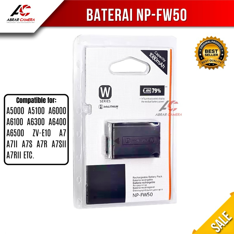Jual Baterai Sony NP-FW50 Battery for Kamera A5000 A5100 A6000 A6100 A6300 A6400 A7 A7ii A7S A7R ...