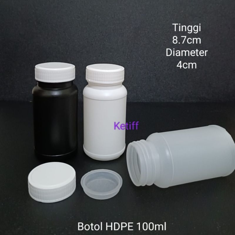 Jual botol Hdpe 100ml botol obat botol powder bubuk dll | Shopee Indonesia