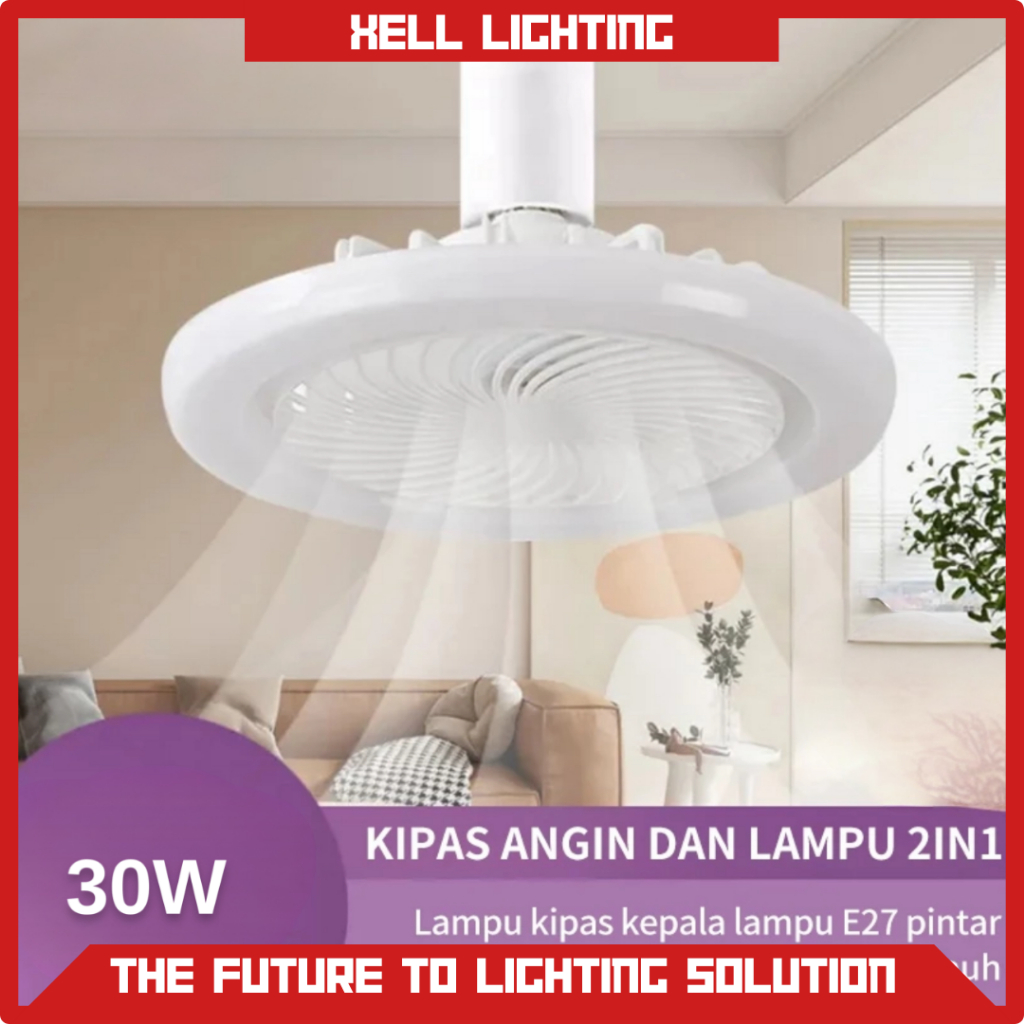 Jual Lampu LED Kipas Angin AC E27 30 Watt Lampu LED Plafon + Kipas ...
