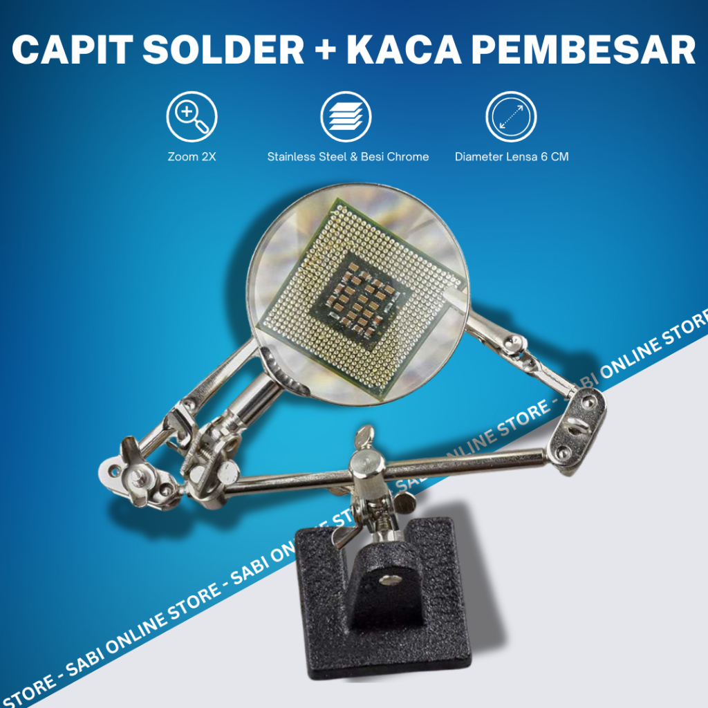 Jual DUDUKAN SOLDER / HELPING HAND TOOL - Kaca Pembesar dengan Penjepit ...