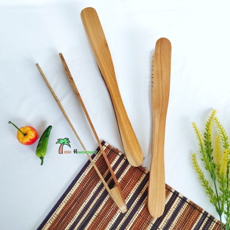 Jual ARENHANDICRAFT Pencapit makanan kayu jati | Shopee Indonesia