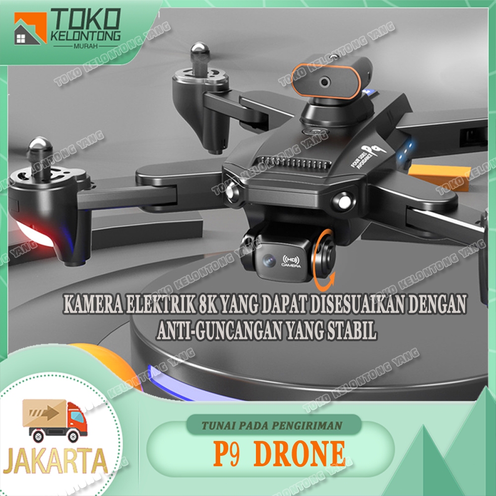 Jual （COD）Drone kamera jarak jauh，P9 drone camera 8K rc drone pesawat ...