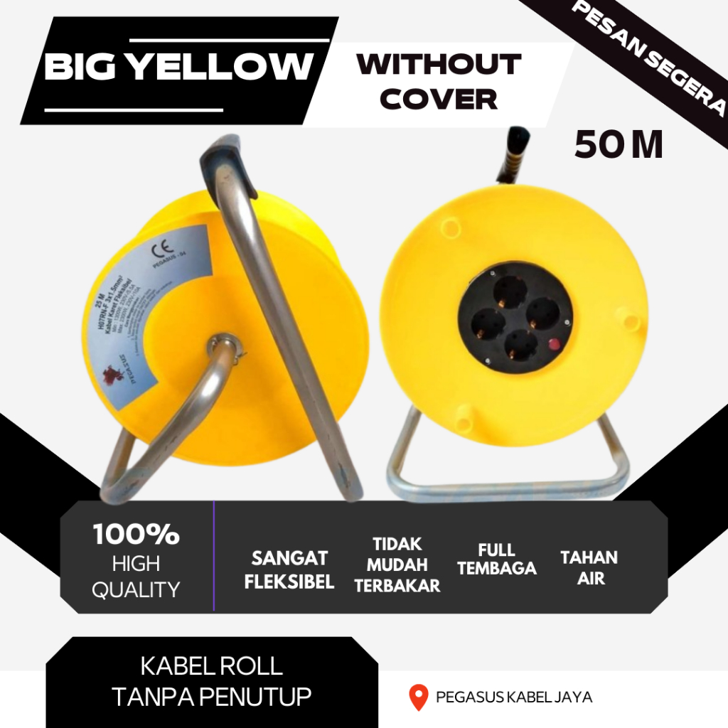 Jual Kabel Roll 50 meter Warna Kuning Besar - Tanpa Cover dan Kabel ...