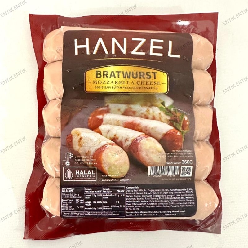 Jual Hanzel Sosis Bratwurst Mozzarella Cheese 360 gram | Shopee Indonesia