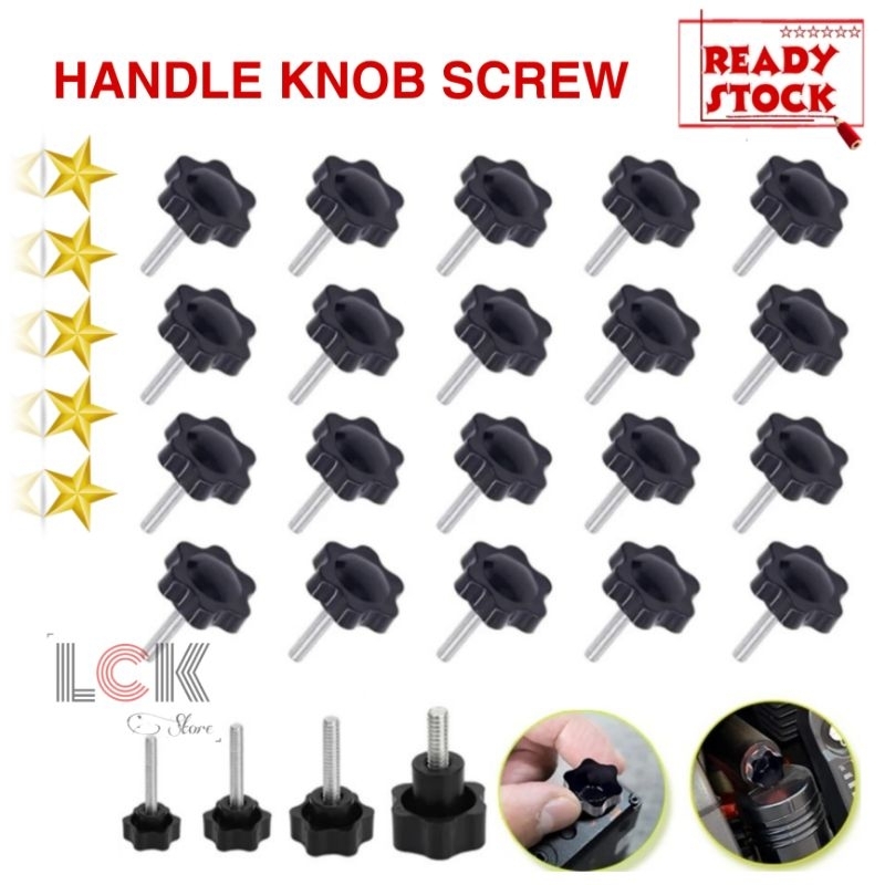 Jual Handle Knob Screw Bolt M4 M5 M6 M8 M10 carbon steel star shape ...