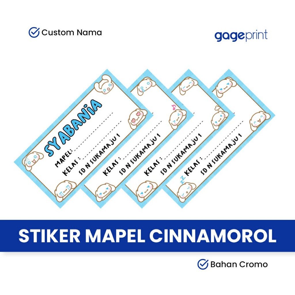 Jual 35 Stiker Mapel Cinnamoroll - Label Buku Pelajaran CInnamoroll ...