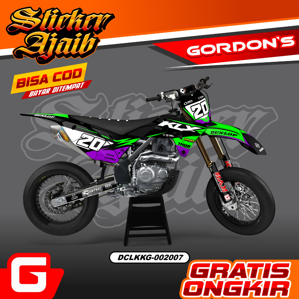 Jual Decal KLX Gordon Decal Trail / Striping decal full body KLX Gordon ...