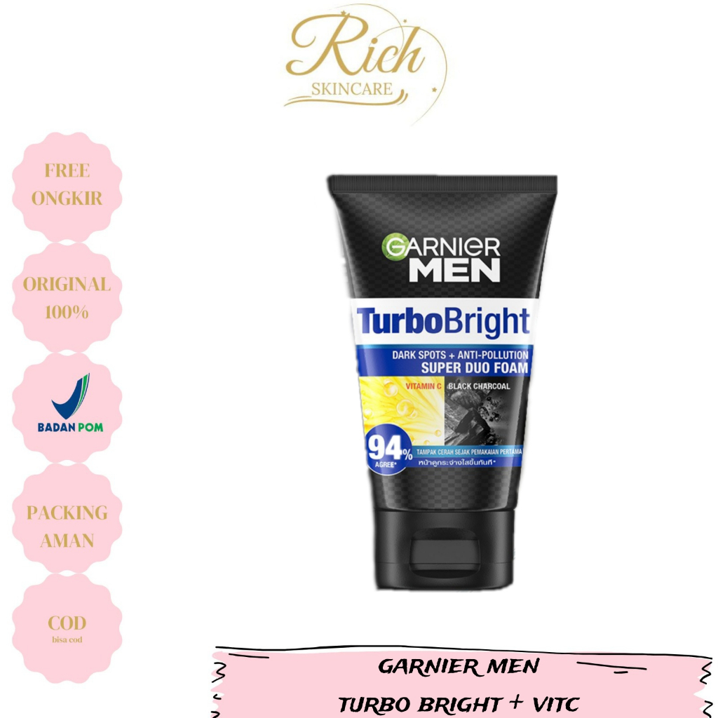 Jual GARNIER MEN TURBO BRIGHT / POWER WHITE SUPER DUO FOAM | Shopee Indonesia