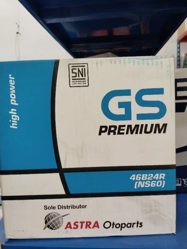 Jual aki mobil gs astra premium NS60 46B24R 100%ORI / aki basah avanza, rush, xenia, atoz ...