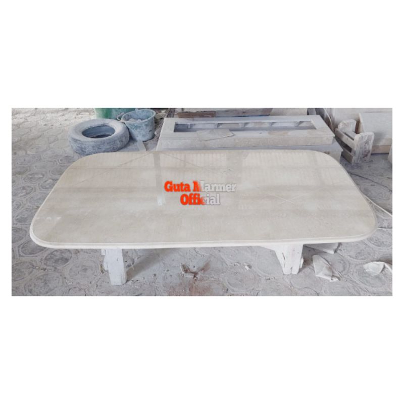 Jual Top Table Batu Marmer Putih Glosy Mengkilat Sudut Model Lengkung ...