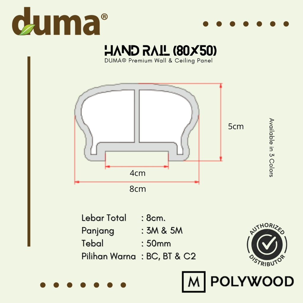 Jual DUMA WPC - HAND RAIL (80x50) Handrail / Railing / Handle ...