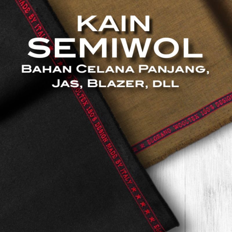 Jual 0,5 meter Kain Bahan Celana Semi Wol Bagus & Murah (Harga per ...