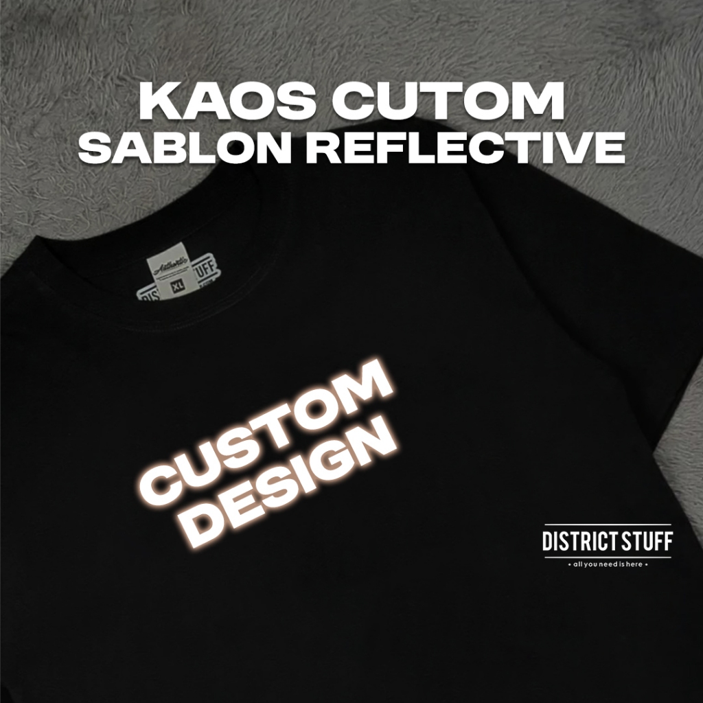 Jual Kaos Custom Sablon Satuan Reflective Silver 1 Sisi Reflektif ...