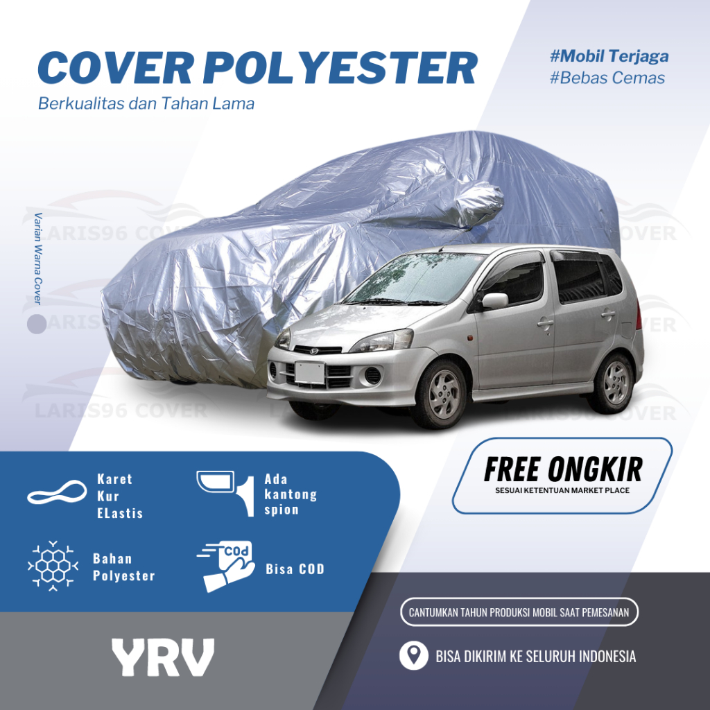 Jual Cover Mobil YRV Sarung Mobil Polyester YRV Silver Waterresistan ...