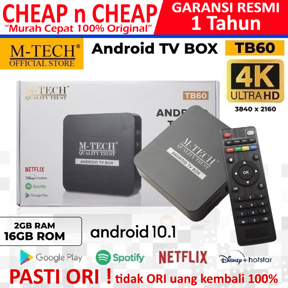 Jual M-tech TV Box TB60 Android 10.1 Ultra HD 4K 2GB RAM | Shopee Indonesia