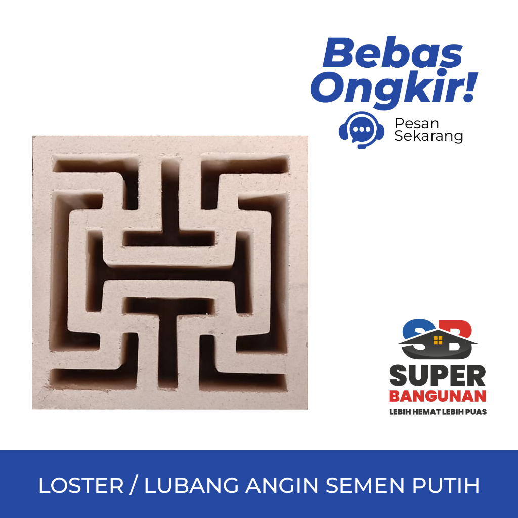 Jual LOSTER BETON LUBANG ANGIN SEMEN PUTIH 20X20 | Shopee Indonesia