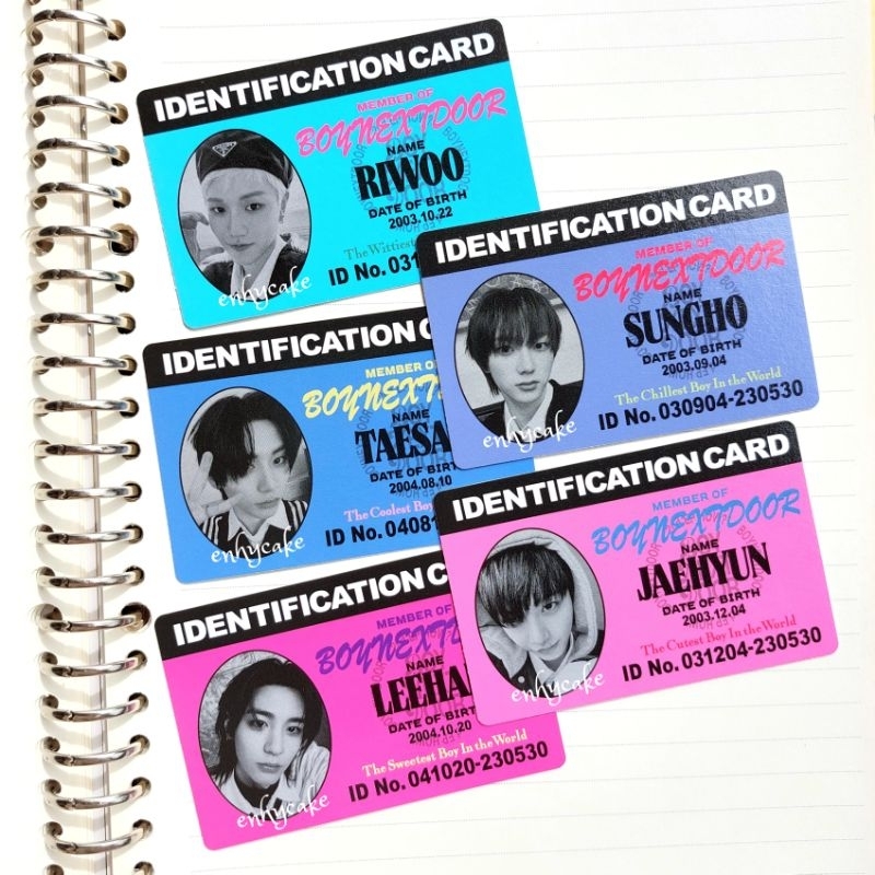 Jual PHOTOCARD BOYNEXTDOOR SUNGHO RIWOO JAEHYUN TAESAN LEEHAN ID MEME ...