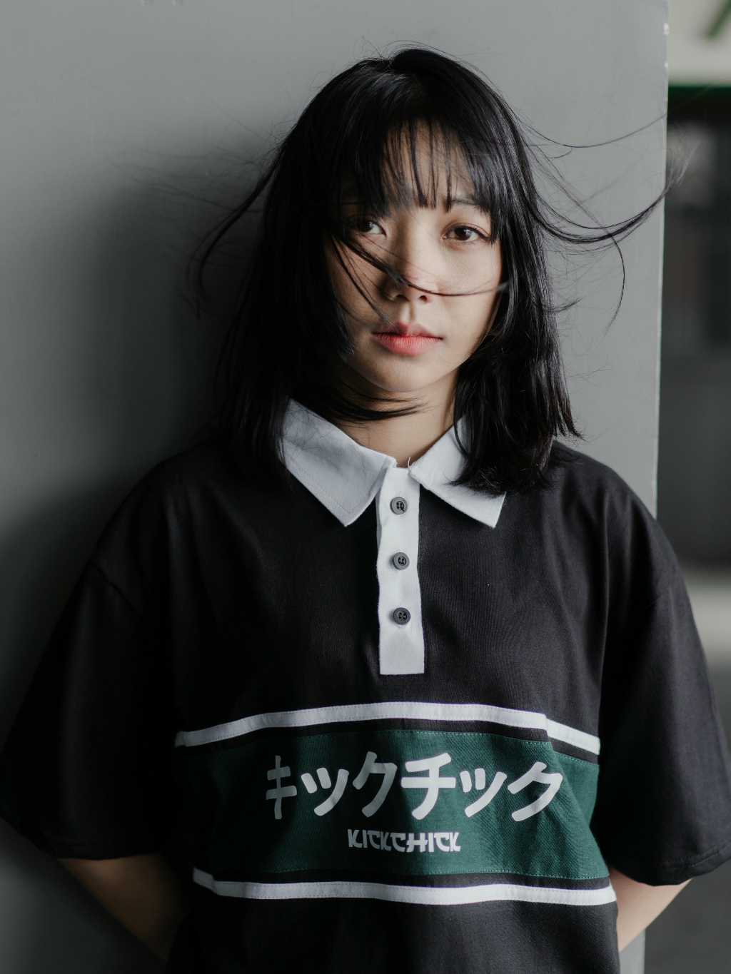 Jual Kickchick Polo Rugby Shirt Kimono Black & Maroon | Baju berkerah ...