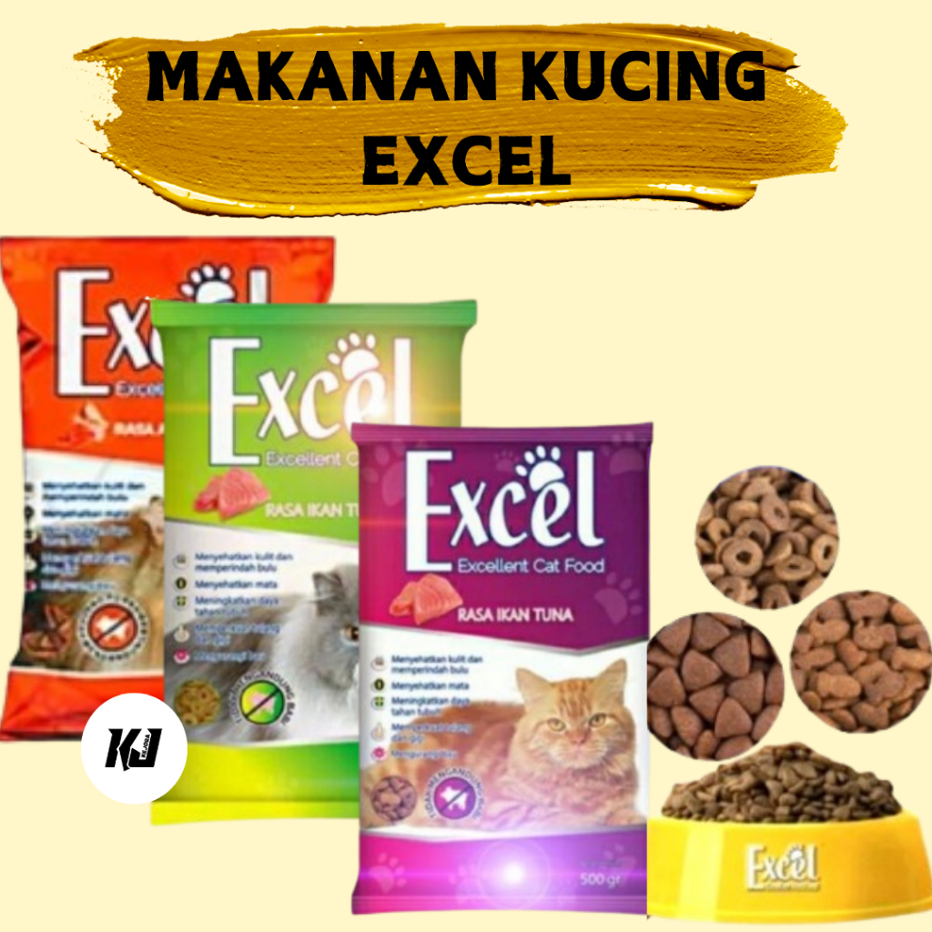 Jual Makanan Kucing Kering Excel Tuna Excel Ayam Tuna Excel Cat Food ...