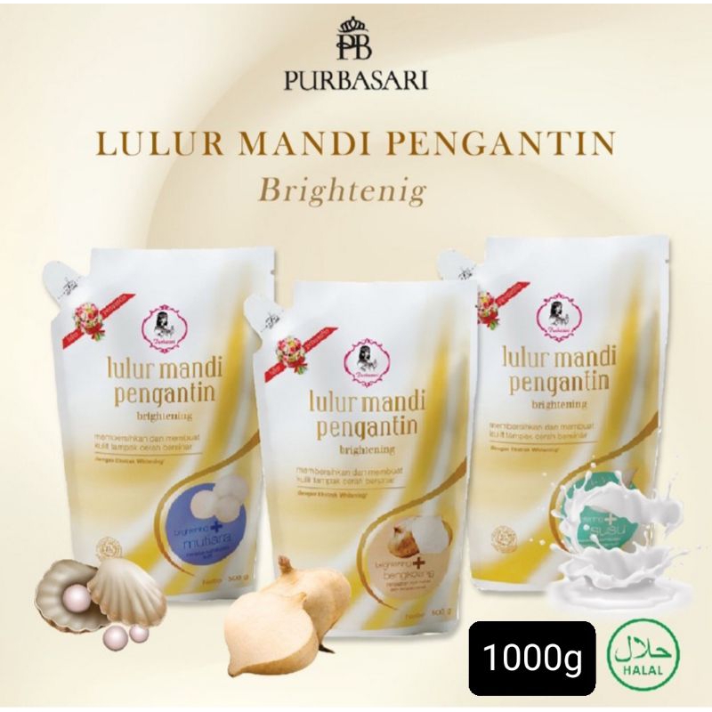 Jual Purbasari Lulur Mandi Pengantin Brightening Body Scrub Pouch 1000g ...
