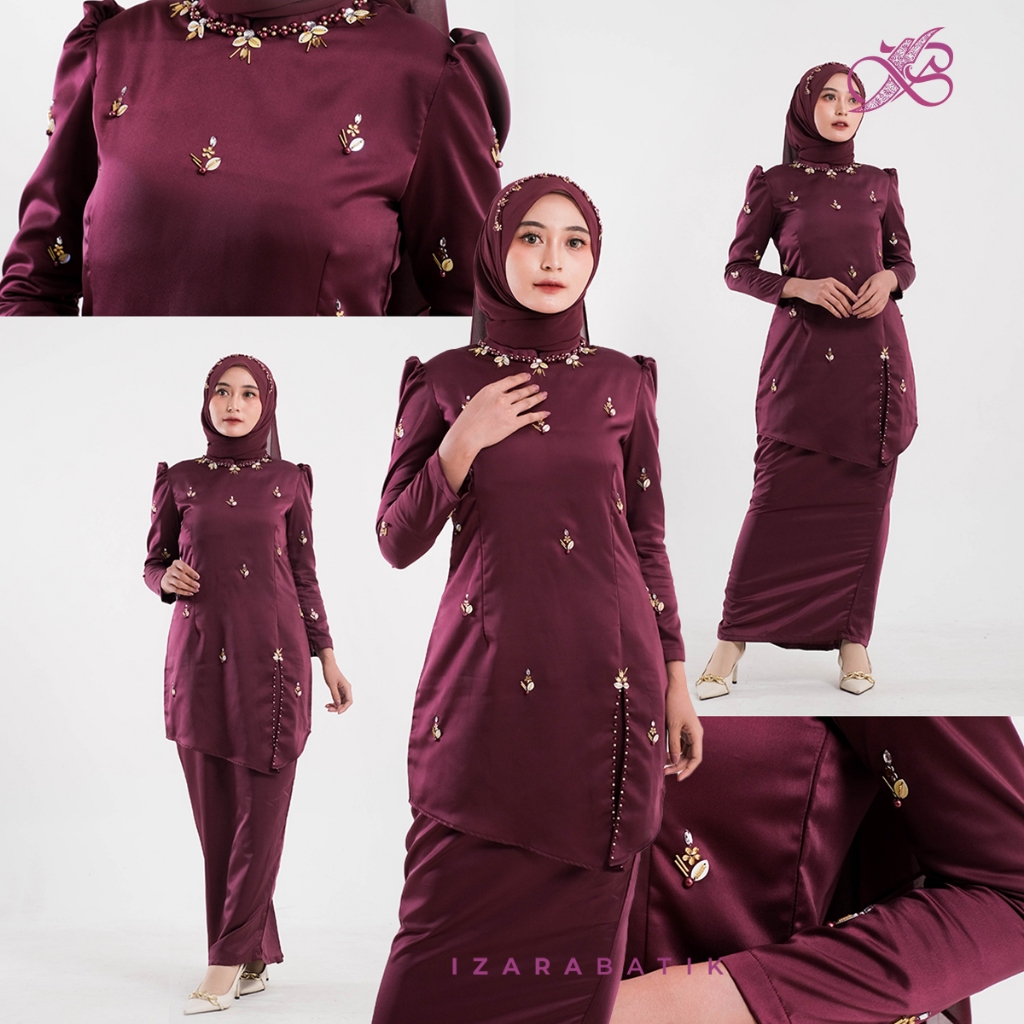 Jual One Set Burgundy - Baju Kurung Malay Modern Melayu Malaysia Terbaru Baju Dress Pesta ...