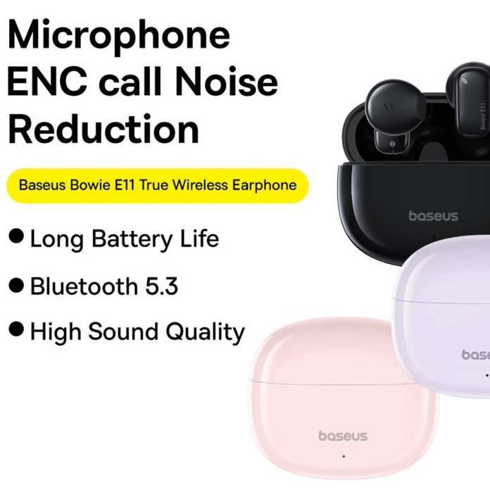 Jual Baseus Bowie E11 TWS True Wireless Earphone Earbuds 30 Hours ...