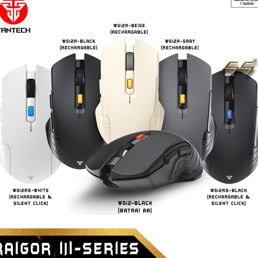 Jual Fantech Raigor Gen III WG12 WG12R WG12RS Mouse Gaming Wireless ...