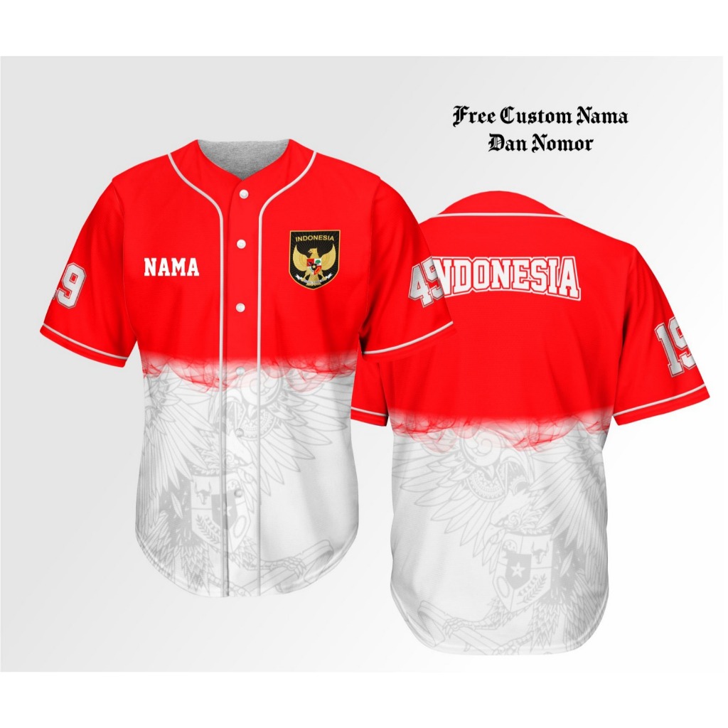 Jual Baju Kaos Baseball lengan pendek fullprinting custom nama, nomor ...