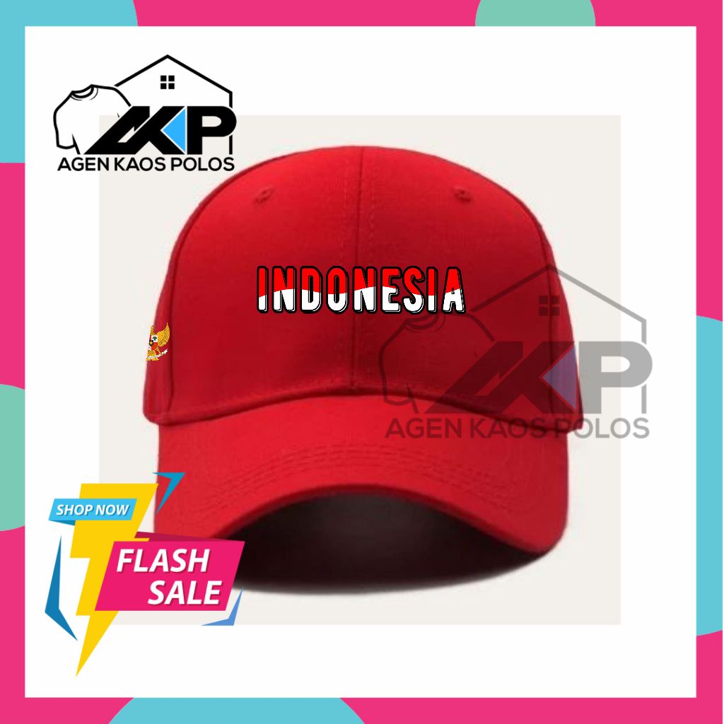 Jual GENOS TOPI BASEBALL DRILL HUT RI GARUDA INDONESIA SABLON MERAH ...