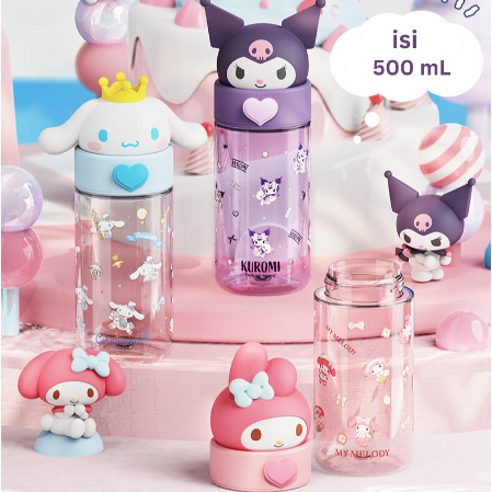 Jual Botol Minum Karakter Sanrio 500 ML Tritan BPA Free Kuromi My Melody Cinnamoroll VIRAL 8828 ...