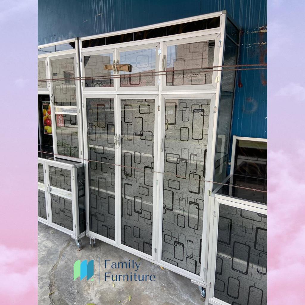 Jual Lemari Rak Piring Tempahan 3 Pintu Motif | Shopee Indonesia