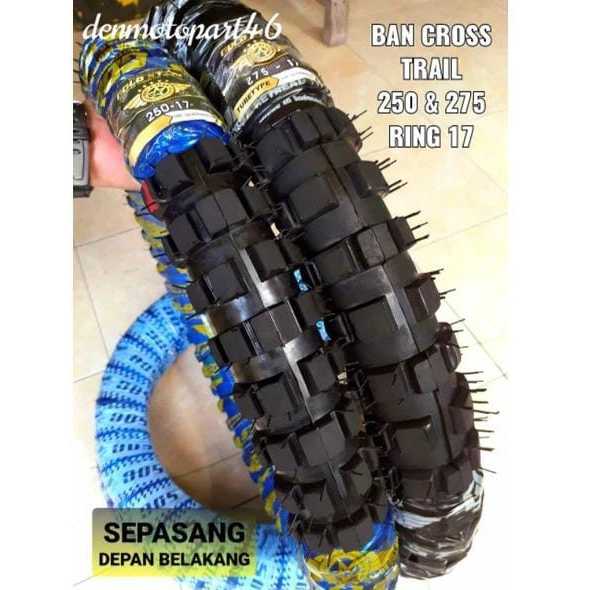 Jual ban cross dan trail ukuran depan 250 ring 17 belakang 275 ring 17 ...