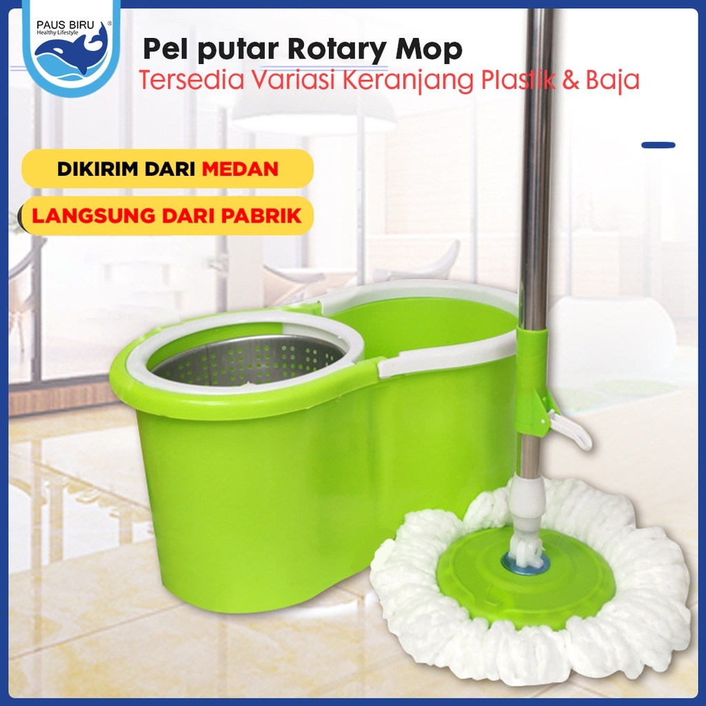 Jual Paus Biru Medan - Set Alat Pel Lantai Stainless Super Mop Dengan ...