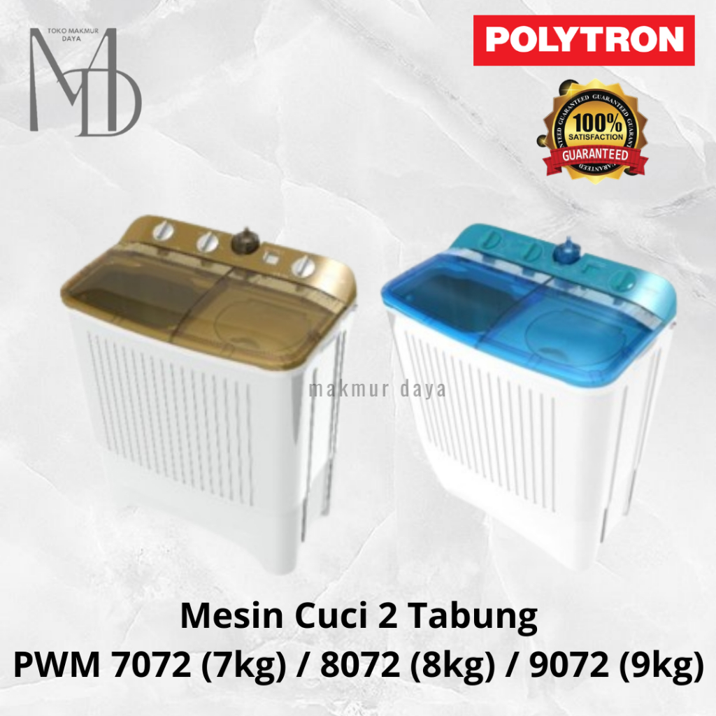 Jual Polytron Mesin Cuci 2 Tabung PWM 7072 / 8072 / 9072 / 7kg / 8kg ...