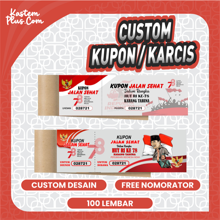 Jual Cetak Kupon Undian Jalan Sehat 17 Agustusan Custom Free Design ...