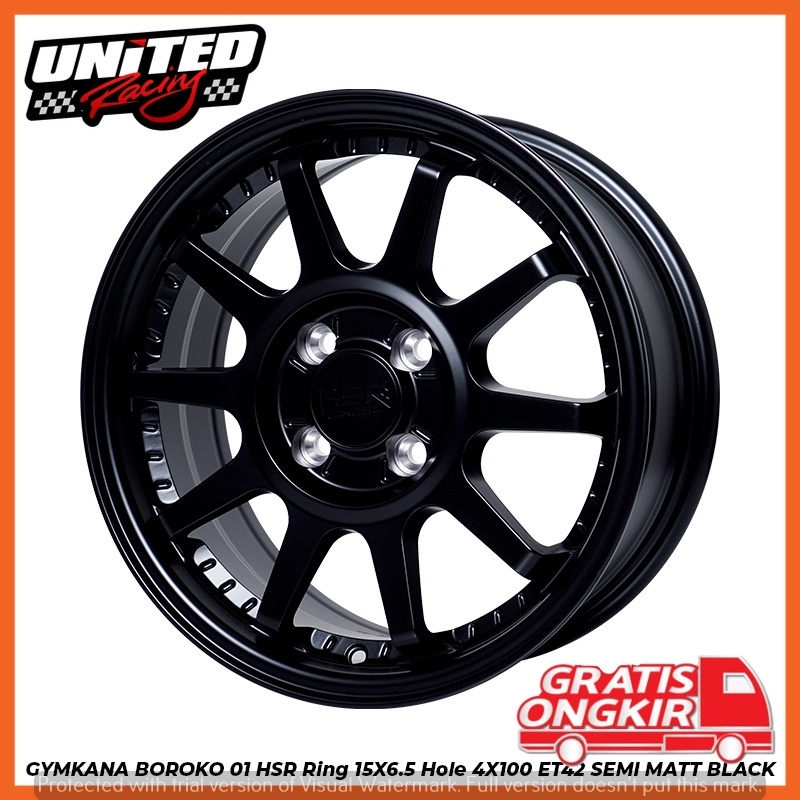Jual VELG RACING MOBIL AGYA SIGRA KARIMUN MIRAGE R15 HSR GYMKANA BOROKO BLACK LUBANG 4 X100 ...
