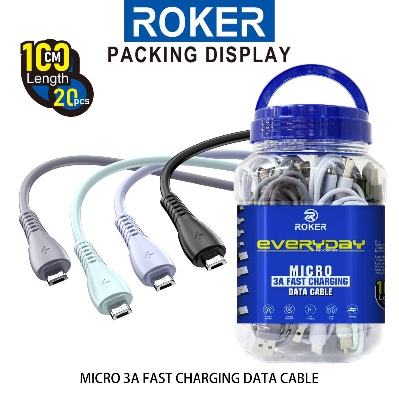 Jual Kabel Data Toples isi 20 Roker Everyday Usb Micro / Type C 3A Fast ...