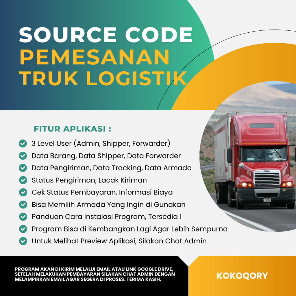 Jual SOURCE CODE PEMESANAN TRUK LOGISTIK (PHP NATIVE) | Shopee Indonesia