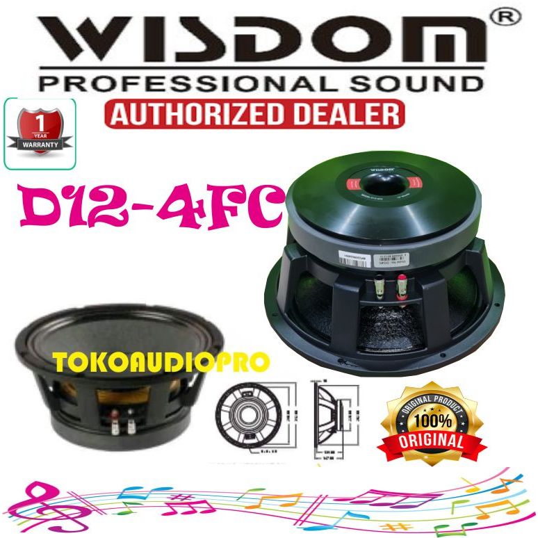 Jual Speaker Komponen Wisdom D124FC 12Inch Speaker Component Original ...