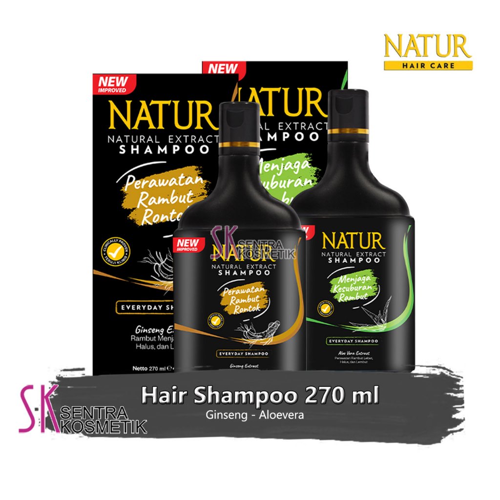 Jual Natur Shampoo 270 ml Shampo Ginseng - Aloe Vera - Tea Tree Oil - Moringa | Shopee Indonesia