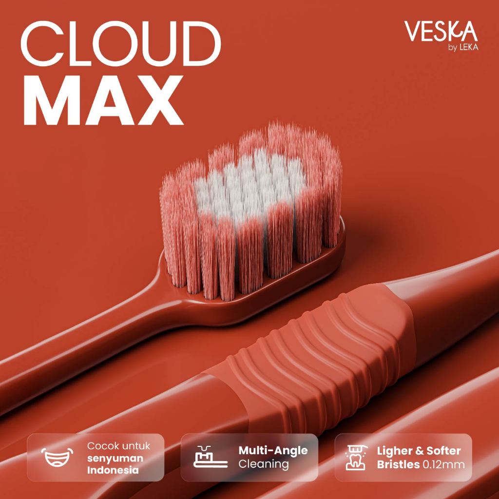 Jual Veska by LEKA Cloud Max Brush - Sikat Gigi Toothbrush (Gusi Sensitif & Behel Kawat Gigi ...