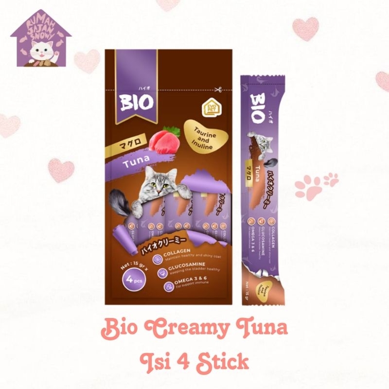 Jual BIO CREAMY SNACK KUCING 15GR (ISI 4 STICK) | Shopee Indonesia