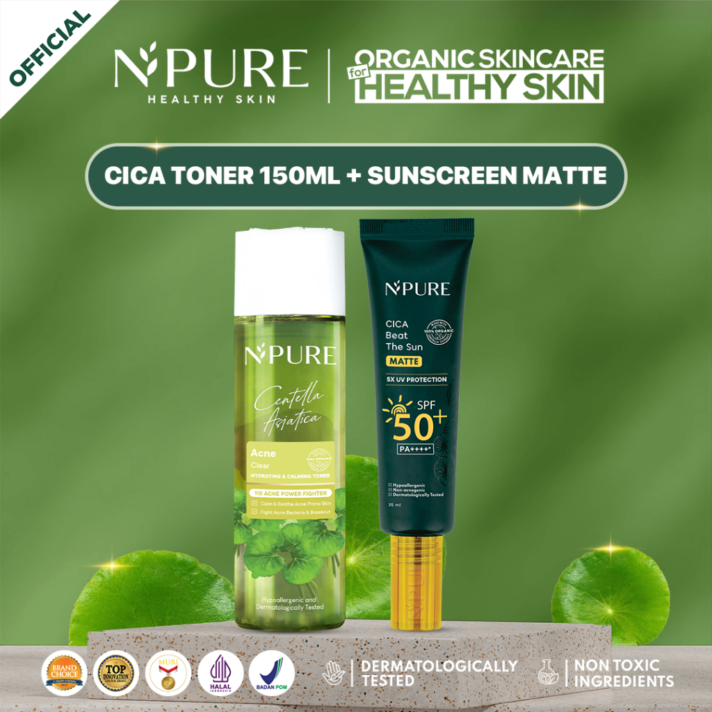 Jual NPURE 【BUNDLE】Cica Toner 150ml + Cica Sunscreen Beat The Sun Matte ...