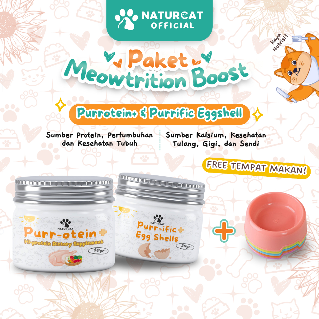 Jual Naturcat Vitamin Kucing PAKET PURROTEIN DAN PURRIFIC EGGSHELLL ...